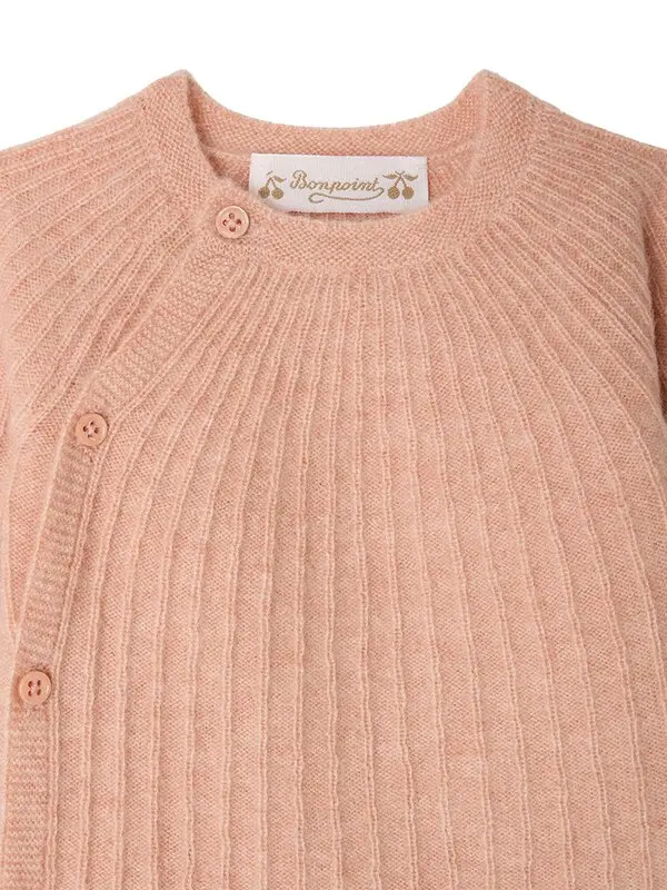 Bonpoint Ging Pink Fancy-stitch Set In Cashmere