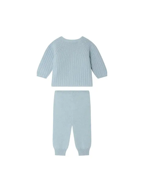 Bonpoint Ging Cardigan And Trousers Set