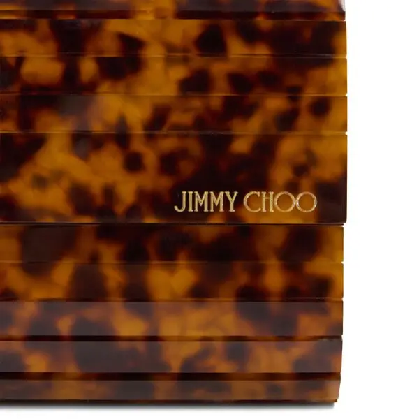 JIMMY CHOO Tortoiseshellprint Hardcase Chain Clutch