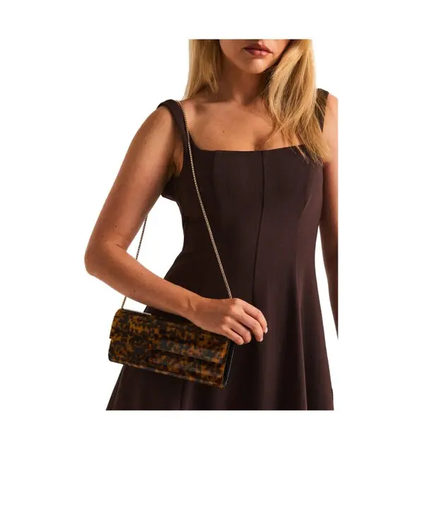JIMMY CHOO Tortoiseshellprint Hardcase Chain Clutch