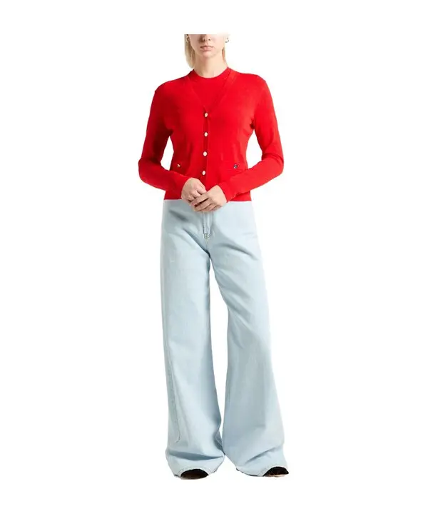Tory Burch Solid-color Lightweight Knit Cardigan