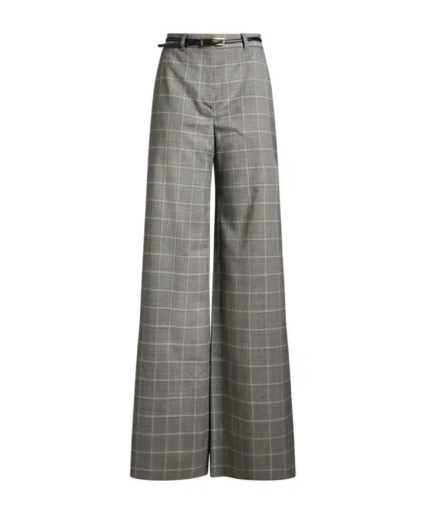Max Mara Plaid Wide-leg Pants - Grey