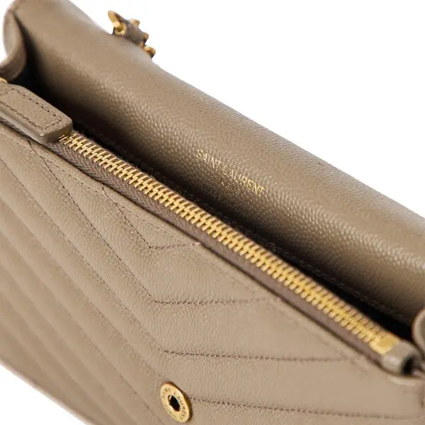 Saint Laurent Solid Color Wallet On Chain
