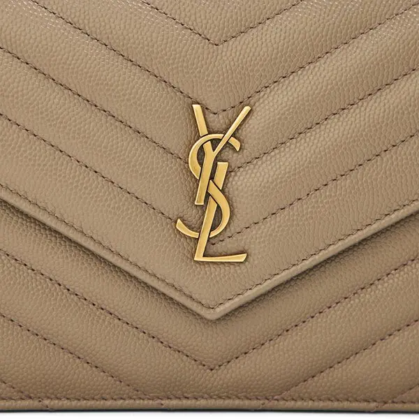 Saint Laurent Solid Color Wallet On Chain