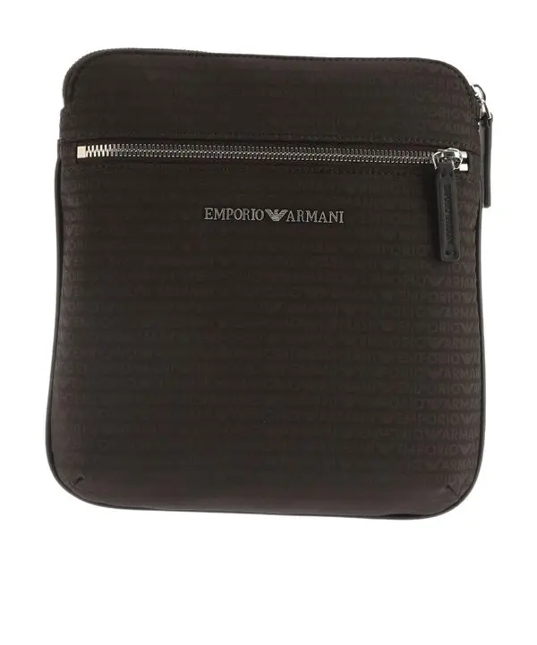 Emporio Armani Jacquard Logo Shoulder Bag - Black