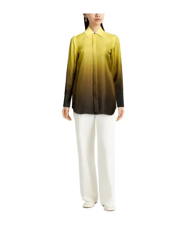 Sportmax Tie-dye Satin Long-sleeve Shirt
