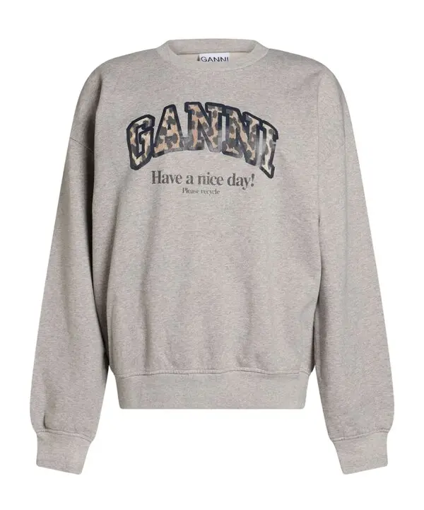GANNI Solid-color Printed Sweatshirt