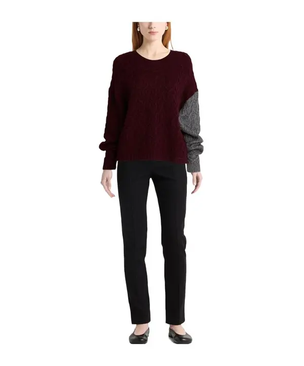 GANNI Two-tone Thick Knit Long-sleeve Top