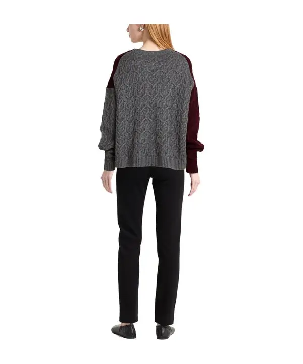 GANNI Two-tone Thick Knit Long-sleeve Top