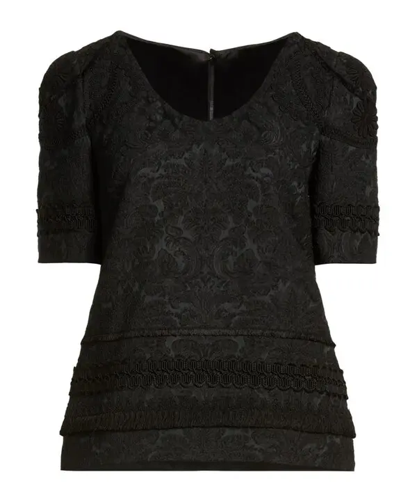 Dolce & Gabbana Solid-color Jacquard Short-sleeve Top