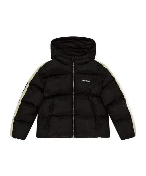 Palm Angels Hooded Quilted Puffer Jacket - Black