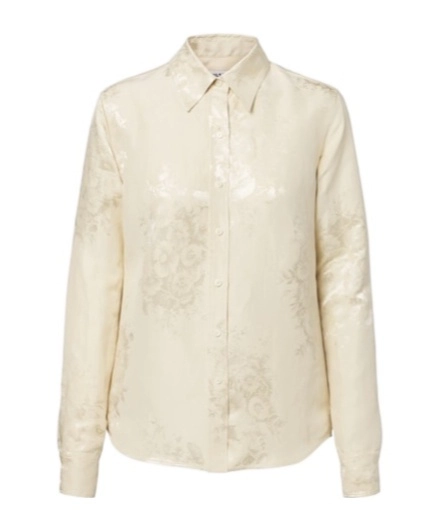 JIL SANDER Floral Jacquard Linen-blend Shirt - Nude