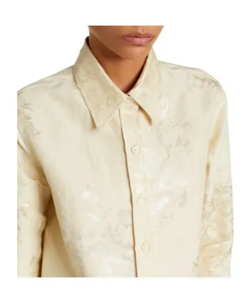 JIL SANDER Floral Jacquard Linen-blend Shirt