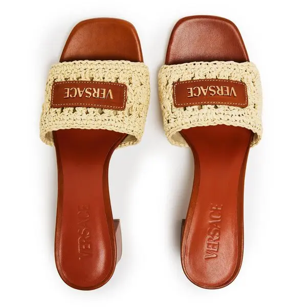 Versace Heeled Mules With Woven Detail