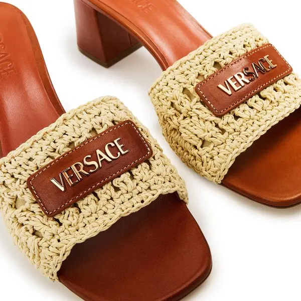 Versace Heeled Mules With Woven Detail