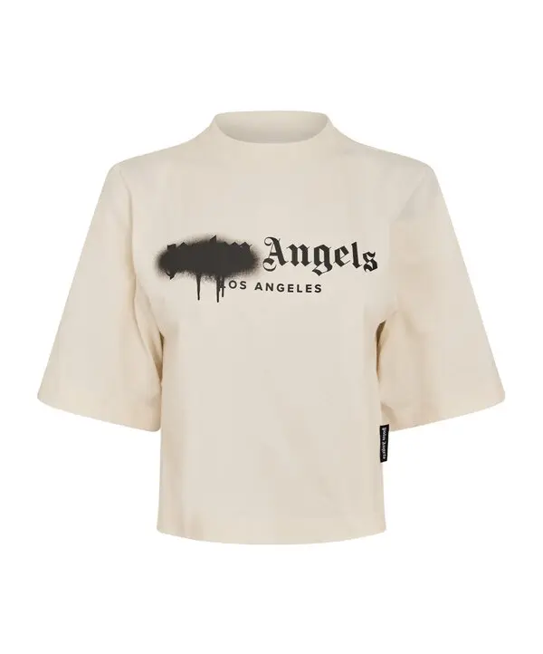 Palm Angels Mockneck Cropped Top - Nude