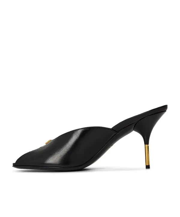Versace Solid Color Heeled Mules