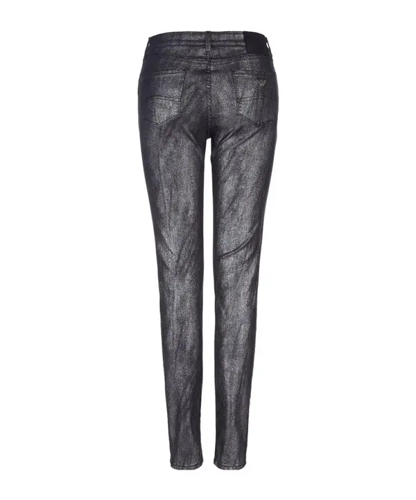 Emporio Armani Metallic Coated Skinny Trousers