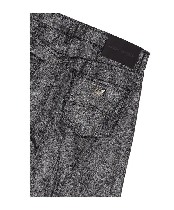 Emporio Armani Metallic Coated Skinny Trousers