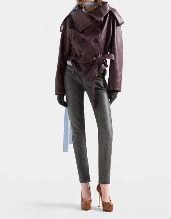 7 For All Mankind Houndstooth Coated Straightleg Trousers