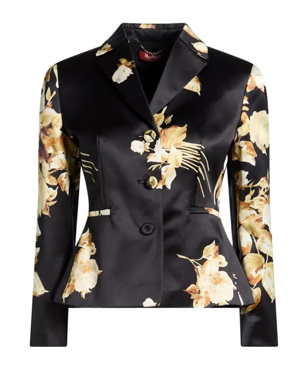 Max Mara Floral Blazer - Black