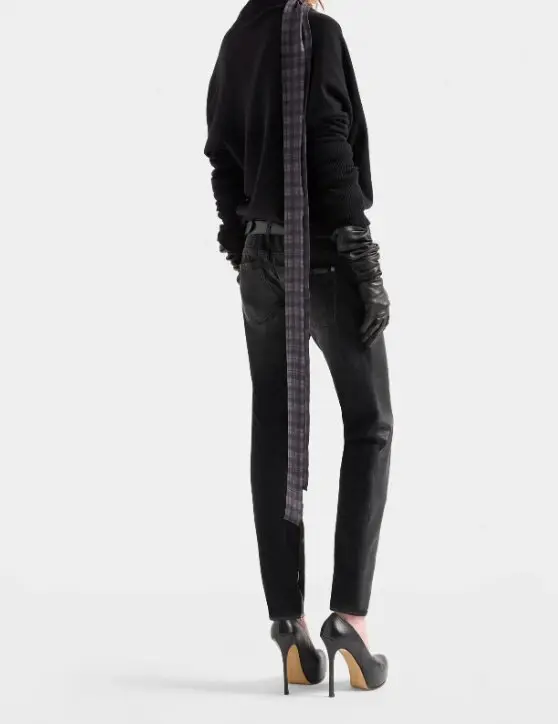 7 For All Mankind Leather-look Zip Ankle Skinny Trousers