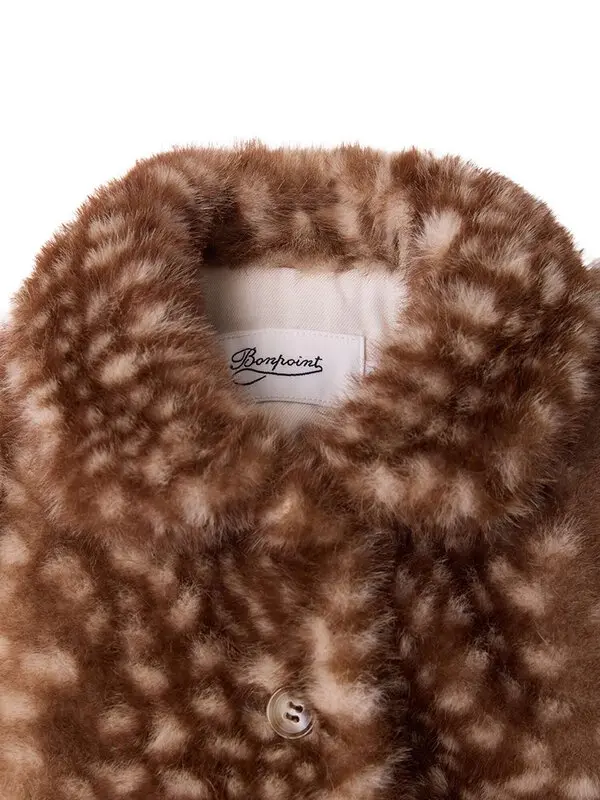 Bonpoint Fawn-print Faux-fur Coat