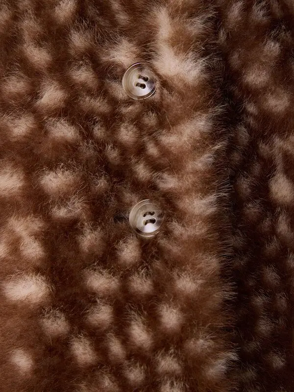 Bonpoint Fawn-print Faux-fur Coat