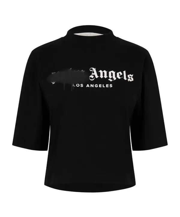 Palm Angels Mock Neck Cropped Top - No