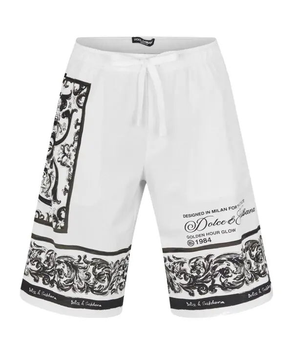 Dolce & Gabbana Vintage Floral Print Drawstring Shorts