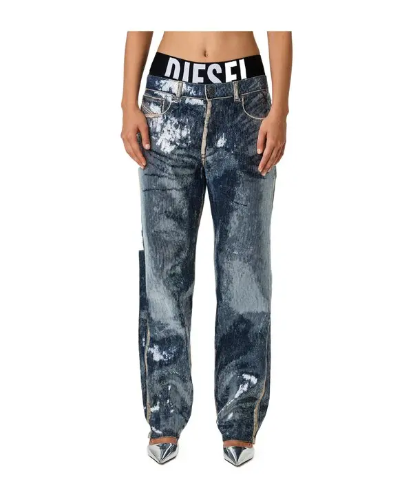 DIESEL® Vintage Printed Straight Leg Jeans
