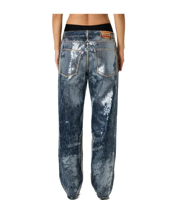 DIESEL® Vintage Printed Straight Leg Jeans