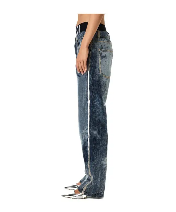 DIESEL® Vintage Printed Straight Leg Jeans