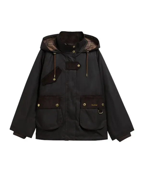Barbour Hooded Corduroytrim Outdoor Jacket - Black