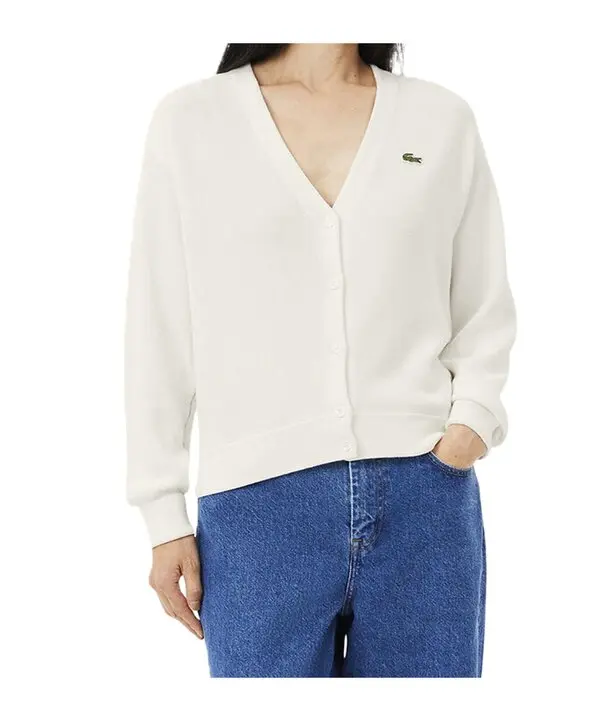Lacoste Vneck Knit Cardigan