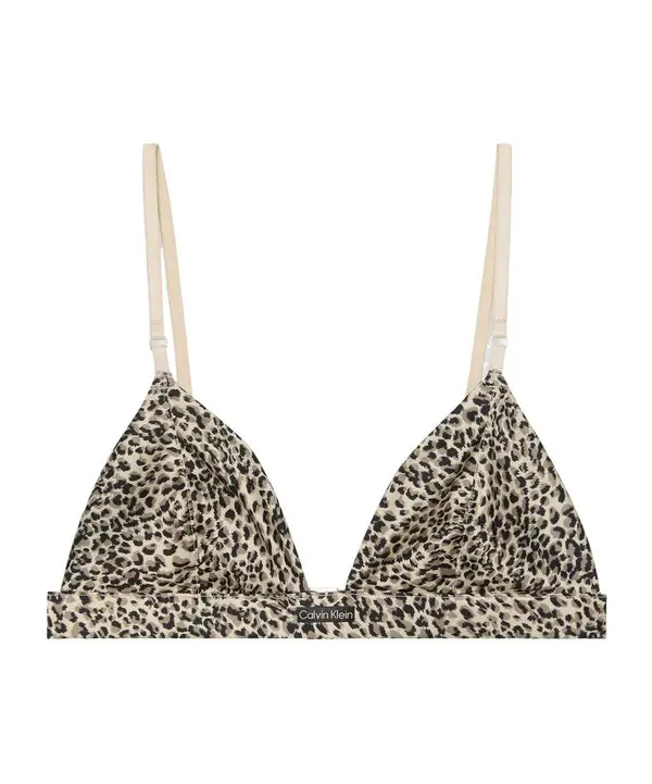 Calvin Klein Leopardprint Triangle Bralette - Nude