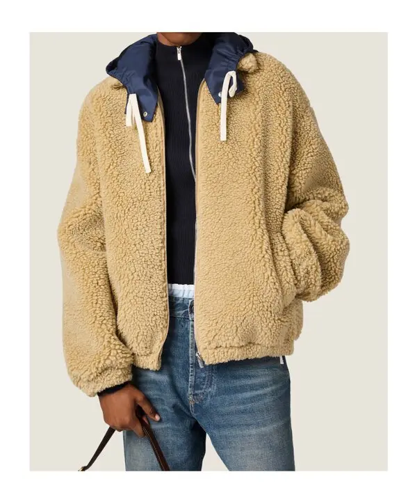 Miu Miu Fleece Hooded Blouson Jacket
