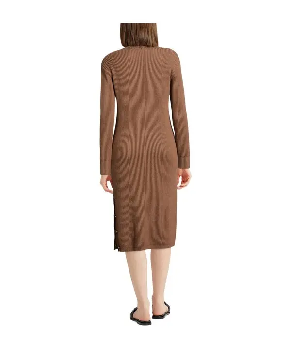 Max Mara Solid-color Turtleneck Long-sleeve Knit Dress