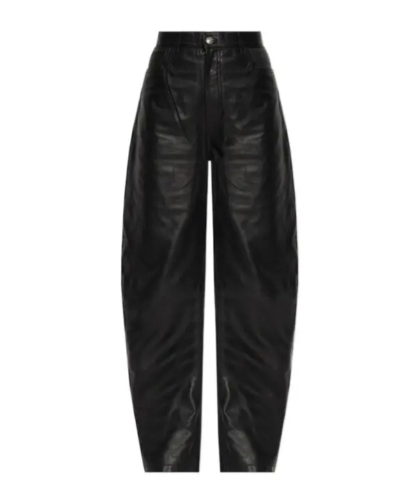 ROTATE BY BIRGER CHRISTENSEN Barrel-leg Leather Pants