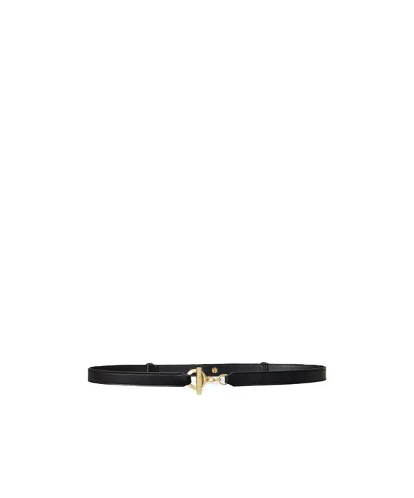Ralph Lauren Skinny Leather Belt With T-shaped Buckle - Black