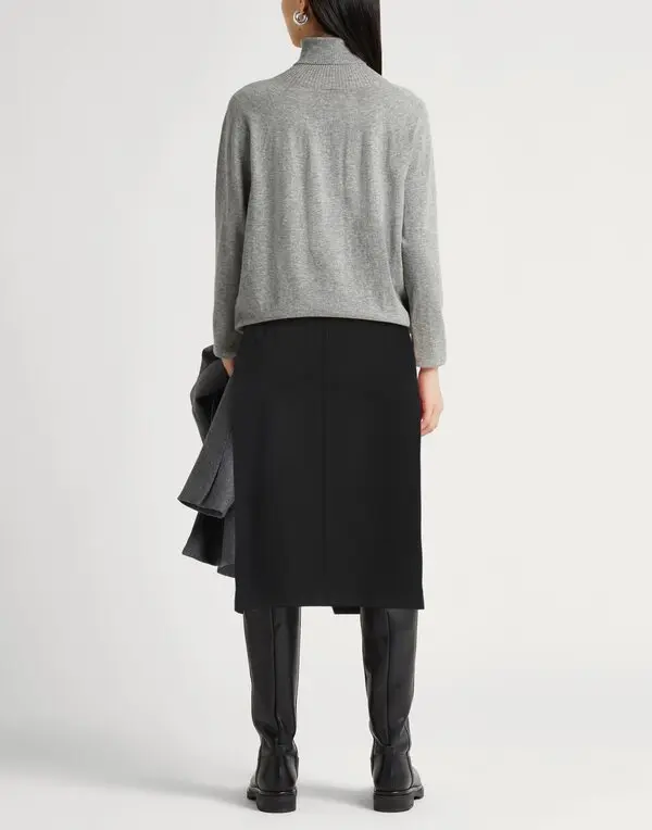 Max Mara Solid Color Elastic Waist Midi Skirt