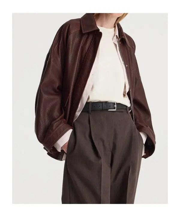 RÓHE Grain Leather Aviator Jacket
