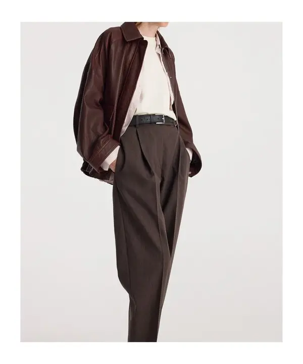 RÓHE Grain Leather Aviator Jacket