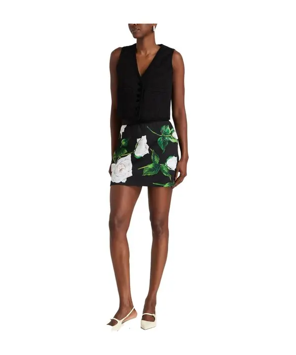 Dolce & Gabbana Solid-colored Jacquard Satin Top