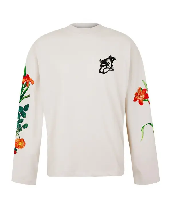 Hugo Boss Offwhite Crewneck Longsleeve Top