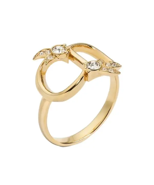 Dior Cd Mini Lily Ring With Crystal Embellishments - No