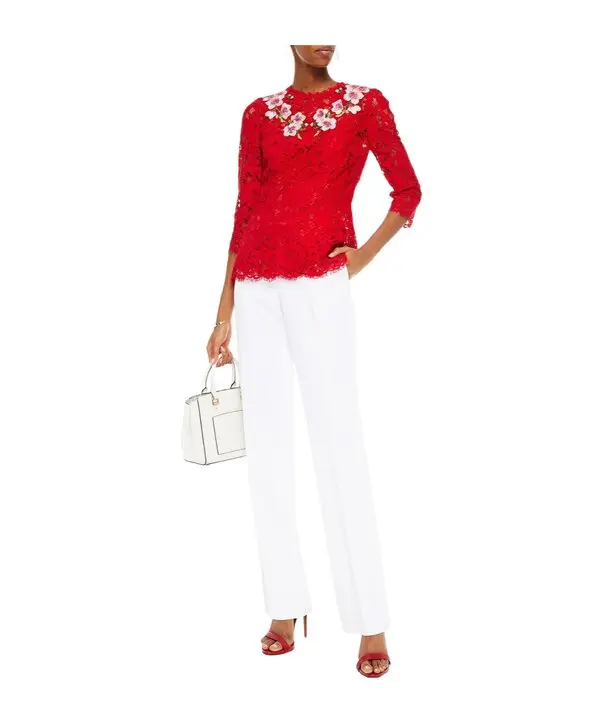 Dolce & Gabbana Minimalist Solid-color Lace Top