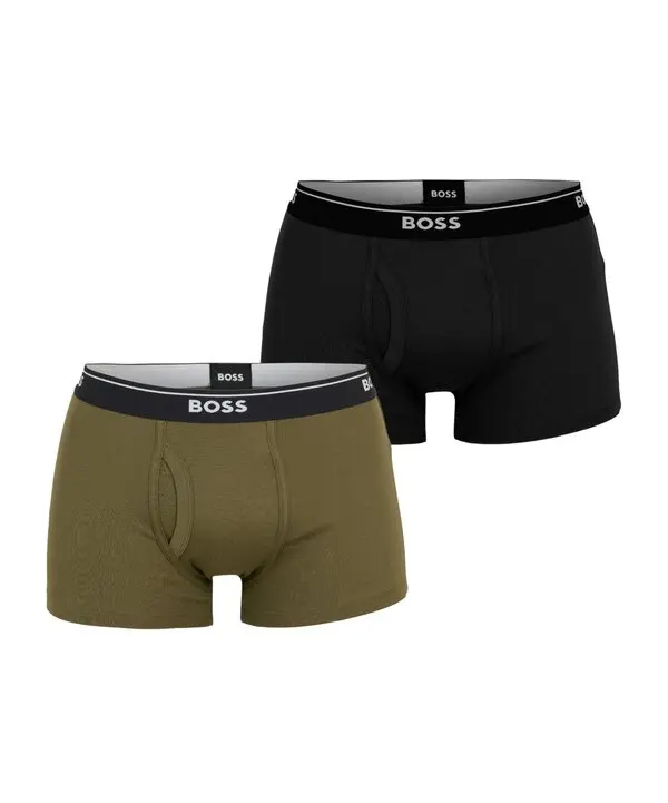 Hugo Boss Midrise Printed Boxer Briefs - Black
