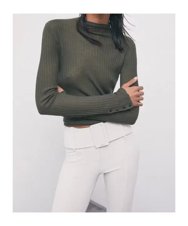 Patrizia Pepe Ribbed Long-sleeve Sweater