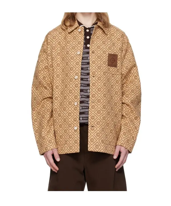 Casablanca Allover Monogram Shirt Jacket - Brown